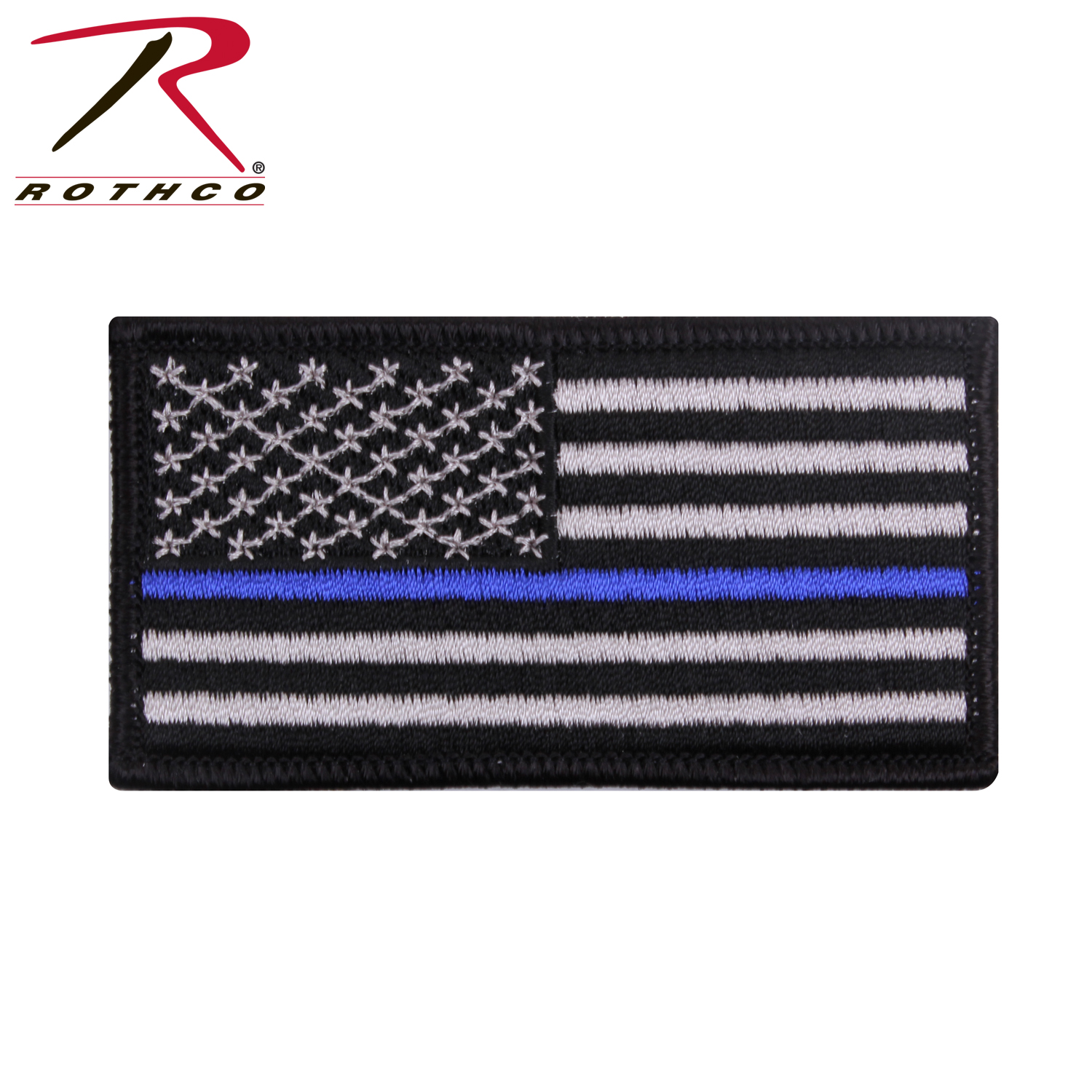 Rothco Thin Blue Line Flag Patch Iron On