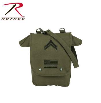 Rothco Canvas Map Case Shoulder Bag w/ Military Patches